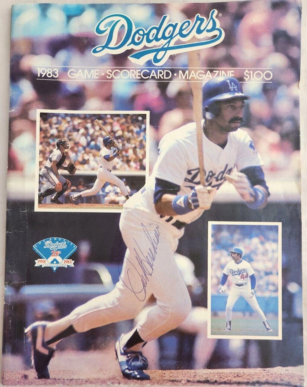 1983 Los Angeles DODGERS Baseball Program Game Magazine SIGNED Orel ...
