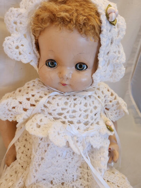 Antique 1930s Sweetie Pie Effanbee Composition Baby Doll Blue Eyes ...