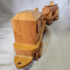 Wood Toy Train 2 Pc 17" Vintage Sturdy Handmade Antique Steam Engine ...