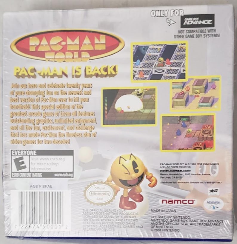 Namco Gameboy Pac Man Pac-man (nintendo Game Boy, 1990) - SEALED NEW - Etsy