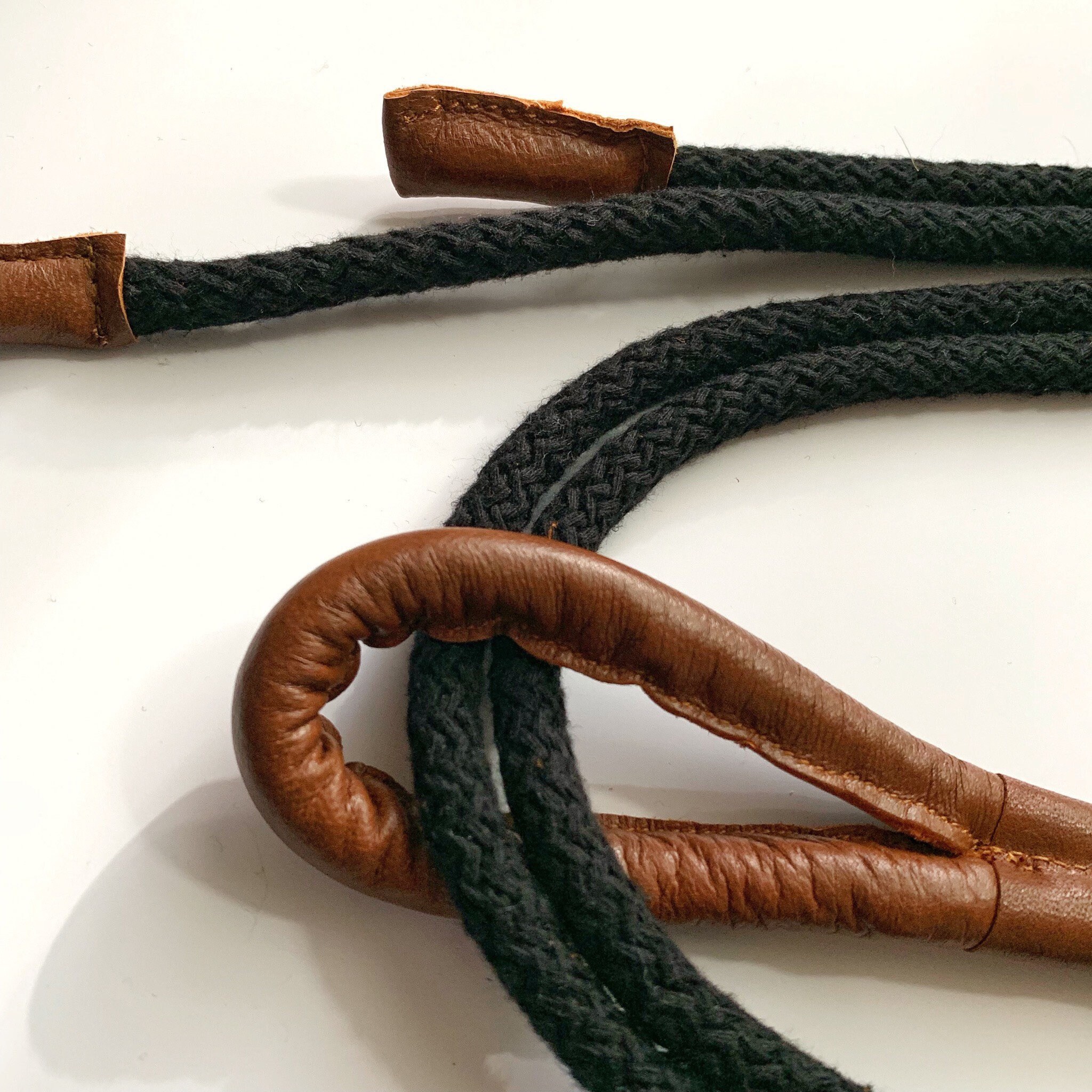 Black Belt Rope + Leather Detail, Gift for Him, Nautical Rope Belt ...