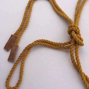 Mustard Rope Belt, Yellow Nautical Belt +leather Detail, Stylish Belt ...