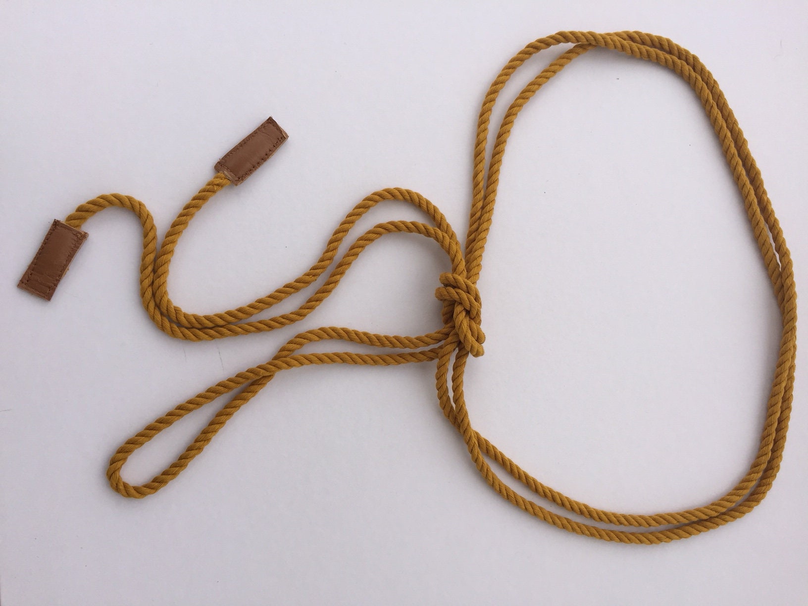 Mustard Rope Belt Yellow Nautical Belt leather Detail - Etsy