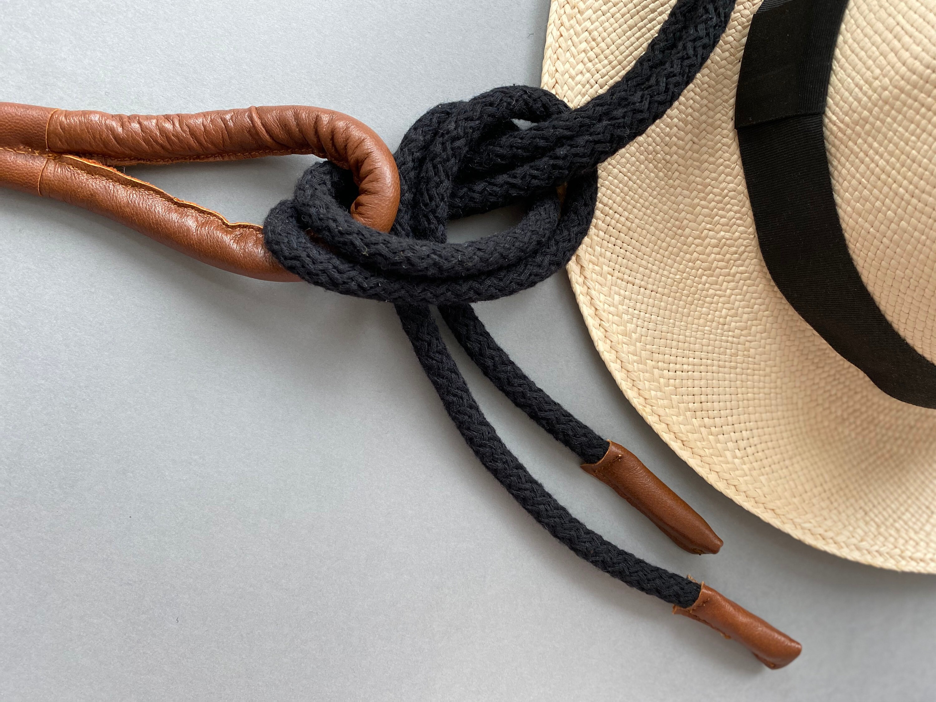 Black Belt Rope + Leather Detail, Gift for Him, Nautical Rope Belt ...