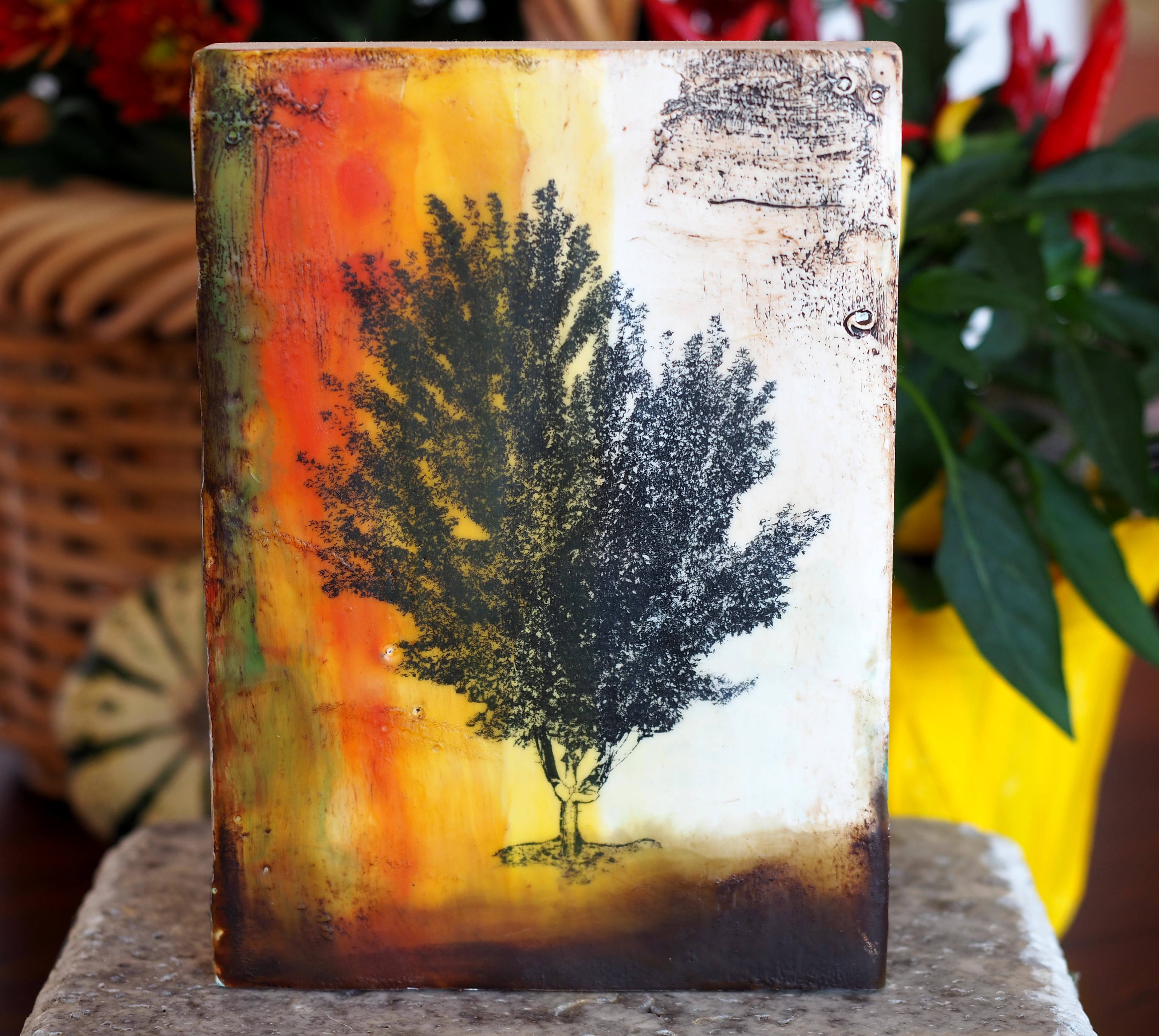 Fall Tree, Original Encaustic Painting. - Etsy
