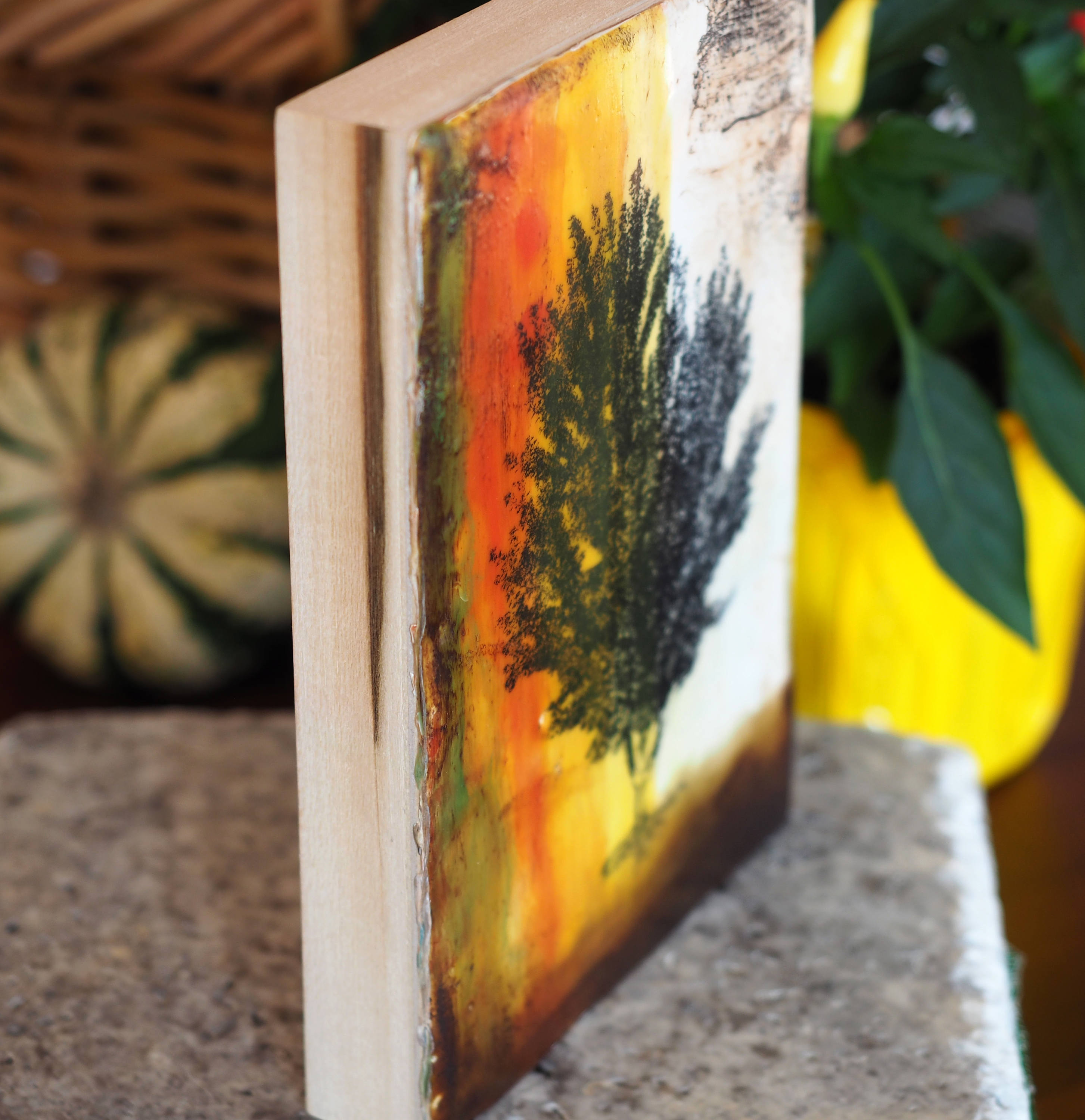 Fall Tree, Original Encaustic Painting. - Etsy