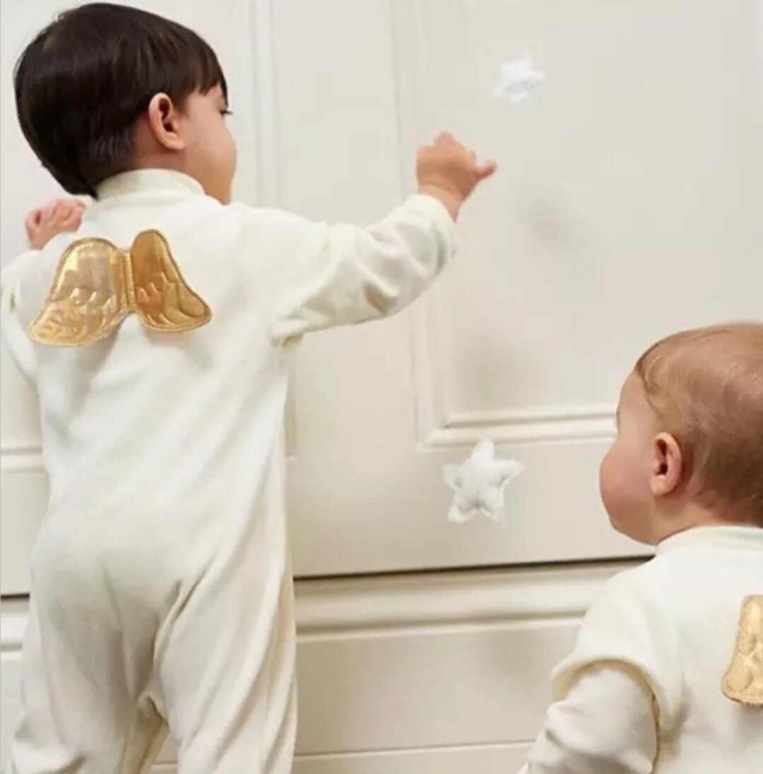 Luxury Velvet Angel Wings Wings Gold Baby Suit Newborn Suit Birth Suit ...