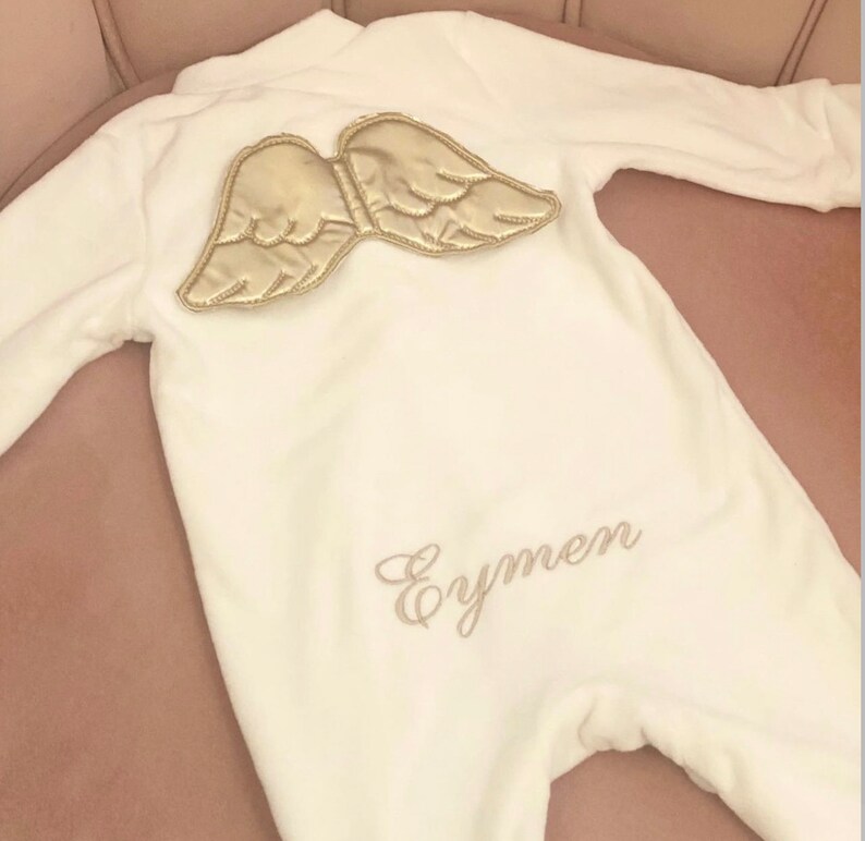 Luxury Velvet Angel Wings Wings Gold Baby Suit Newborn Suit Birth Suit ...