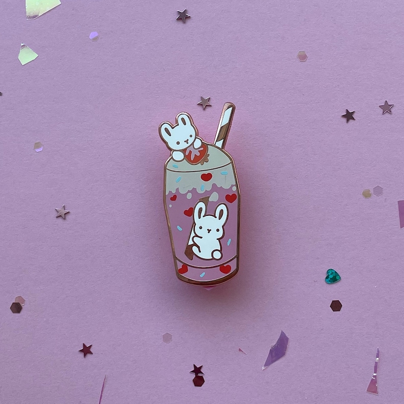 Bunny Milkshake Pin - Etsy