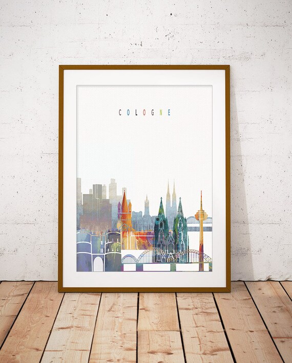 Cologne Print Skyline Art Print Poster Modern Wall Art New - Etsy