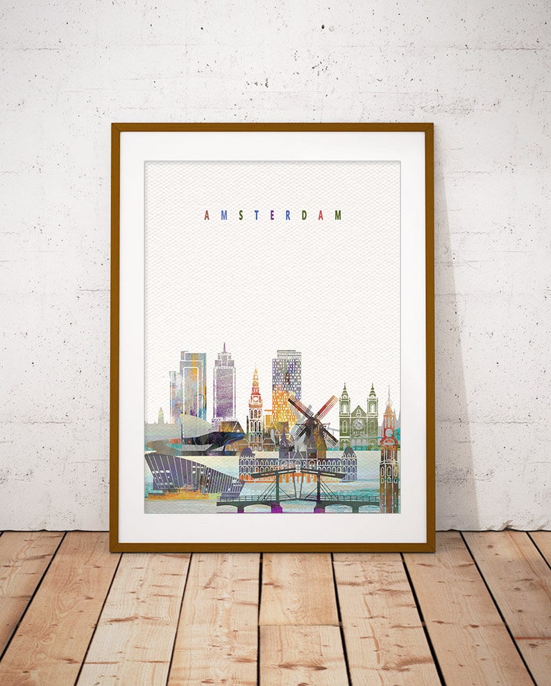 Amsterdam Print Skyline Art Print Poster Modern Wall Art - Etsy