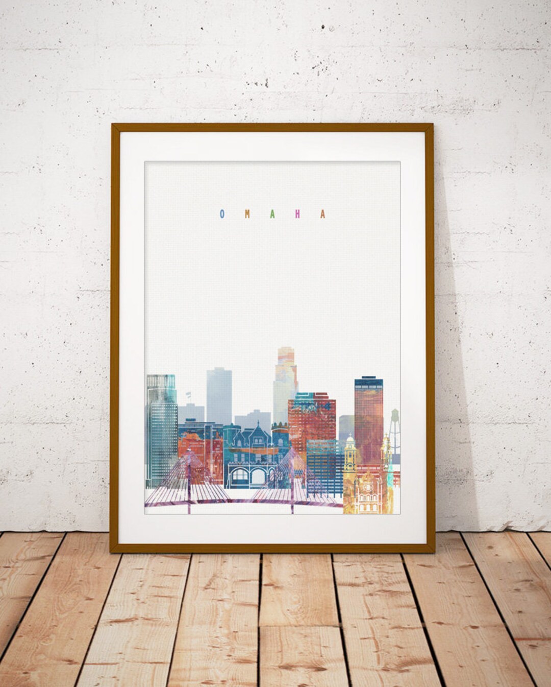 Omaha Skyline Art Print, Poster, Modern Wall Art, New Home ...