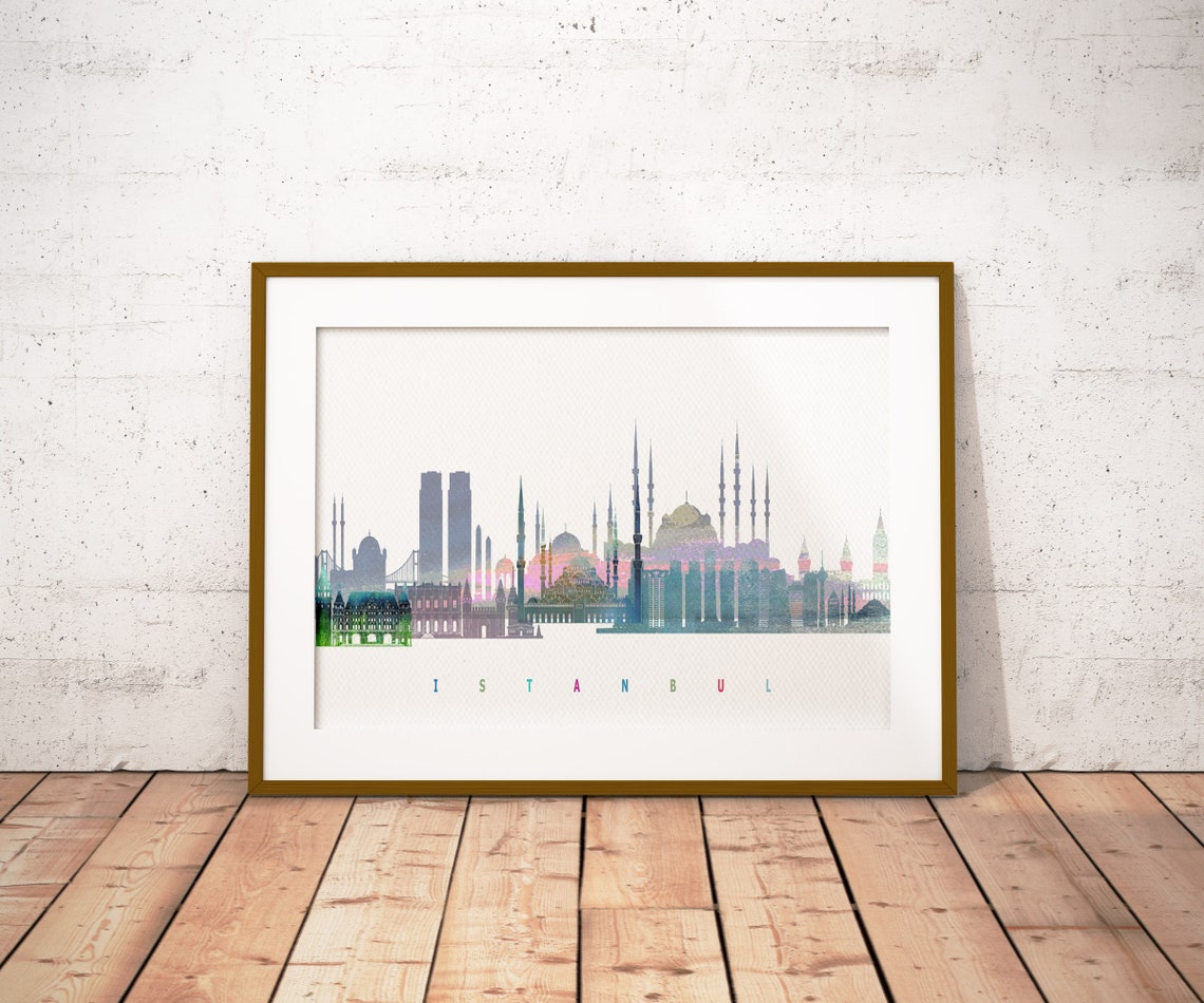 Istanbul Print Skyline Art Print Poster Modern Wall Art - Etsy