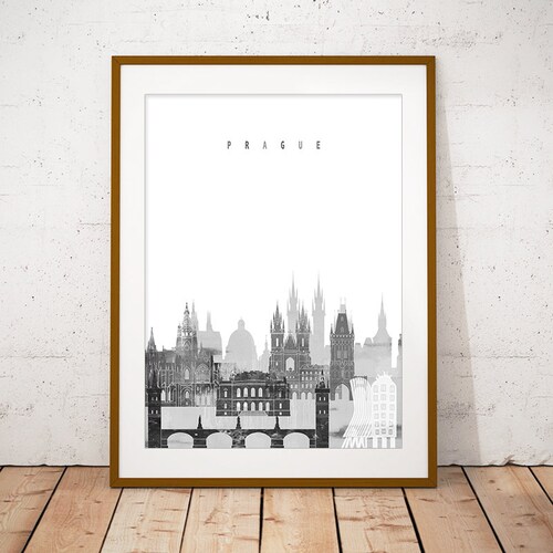 Prague Print Skyline Art Print Poster Modern Wall Art New - Etsy
