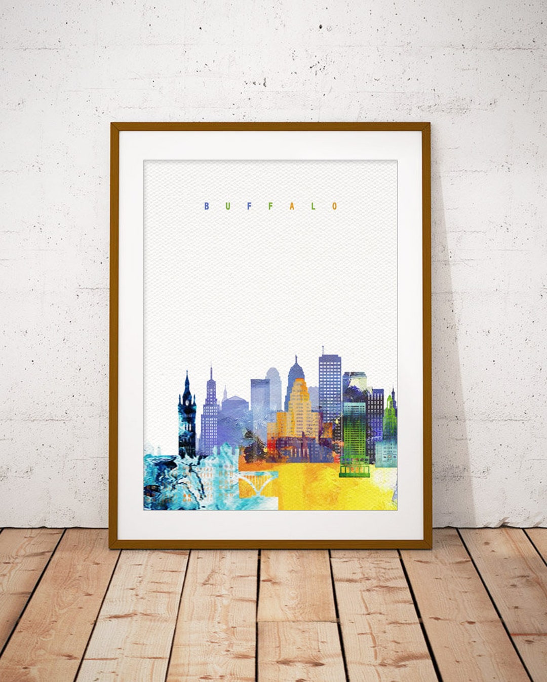 Buffalo Skyline Art Print, Poster, Modern Wall Art, New Home ...