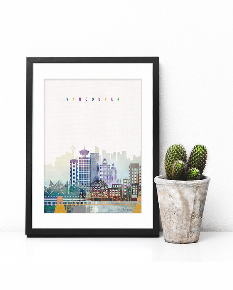 Vancouver Print Skyline Art Print Poster Modern Wall Art | Etsy