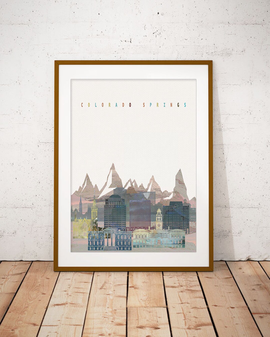 Colorado Springs Print, Skyline Art Print, Poster, Modern Wall Art, New ...
