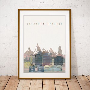 Colorado Springs Print, Skyline Art Print, Poster, Modern Wall Art, New ...