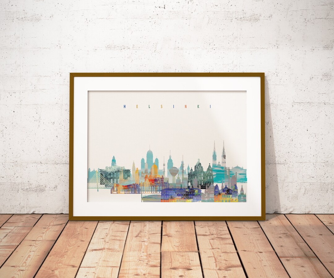 Helsinki Print, Skyline Art Print, Poster, Modern Wall Art, New Home ...