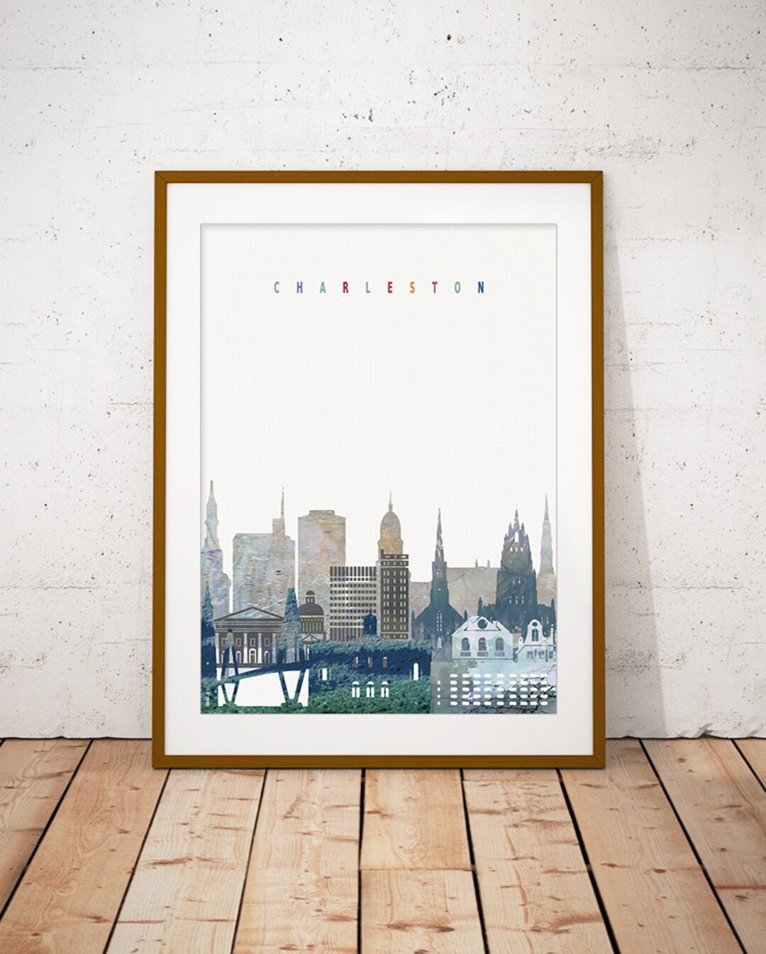 Charleston Print, Skyline Art Print, Poster, Modern Wall Art, New Home ...