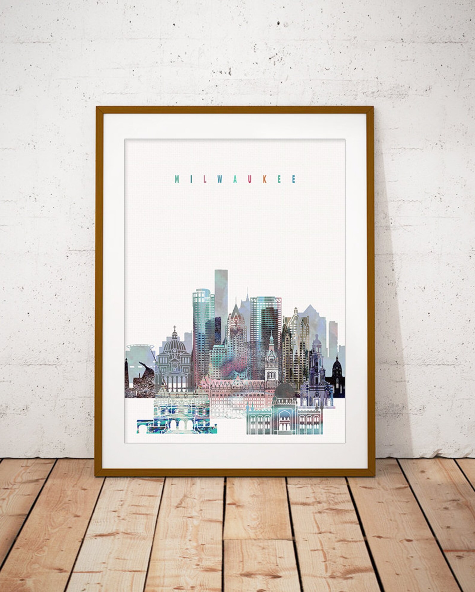 Milwaukee Print Skyline Art Print Poster Modern Wall Art - Etsy