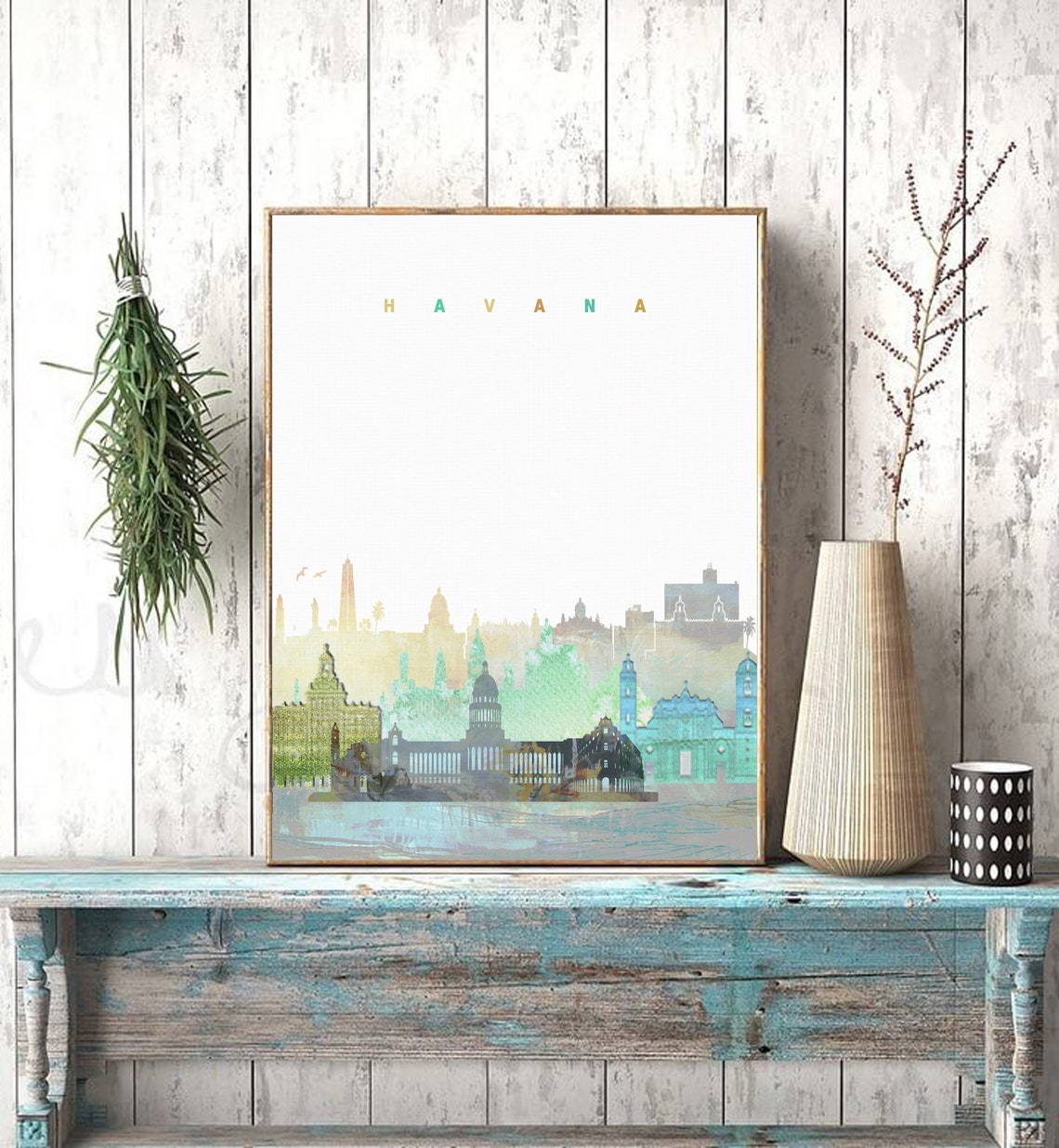 Havana Print Skyline Art Print Poster Modern Wall Art New | Etsy