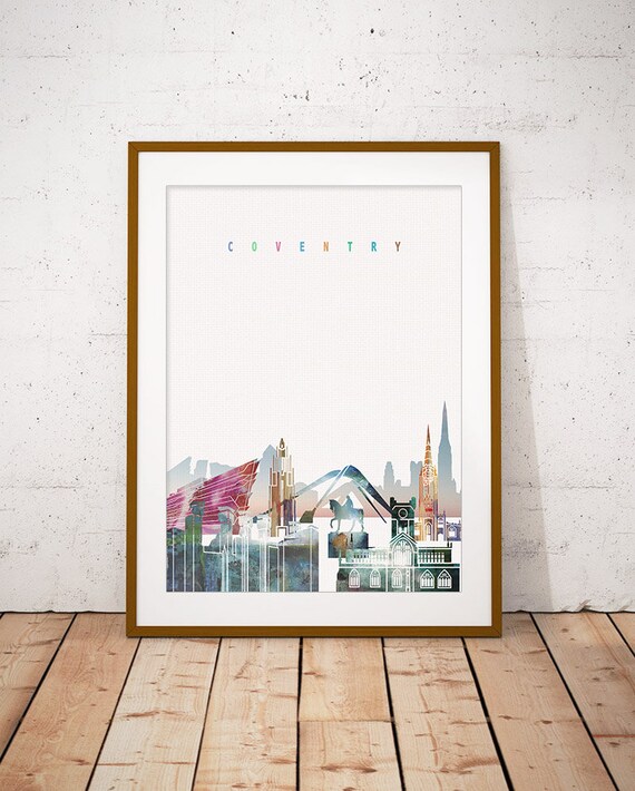 Coventry poster Coventry Skyline Coventry print Coventry art Coventry ...