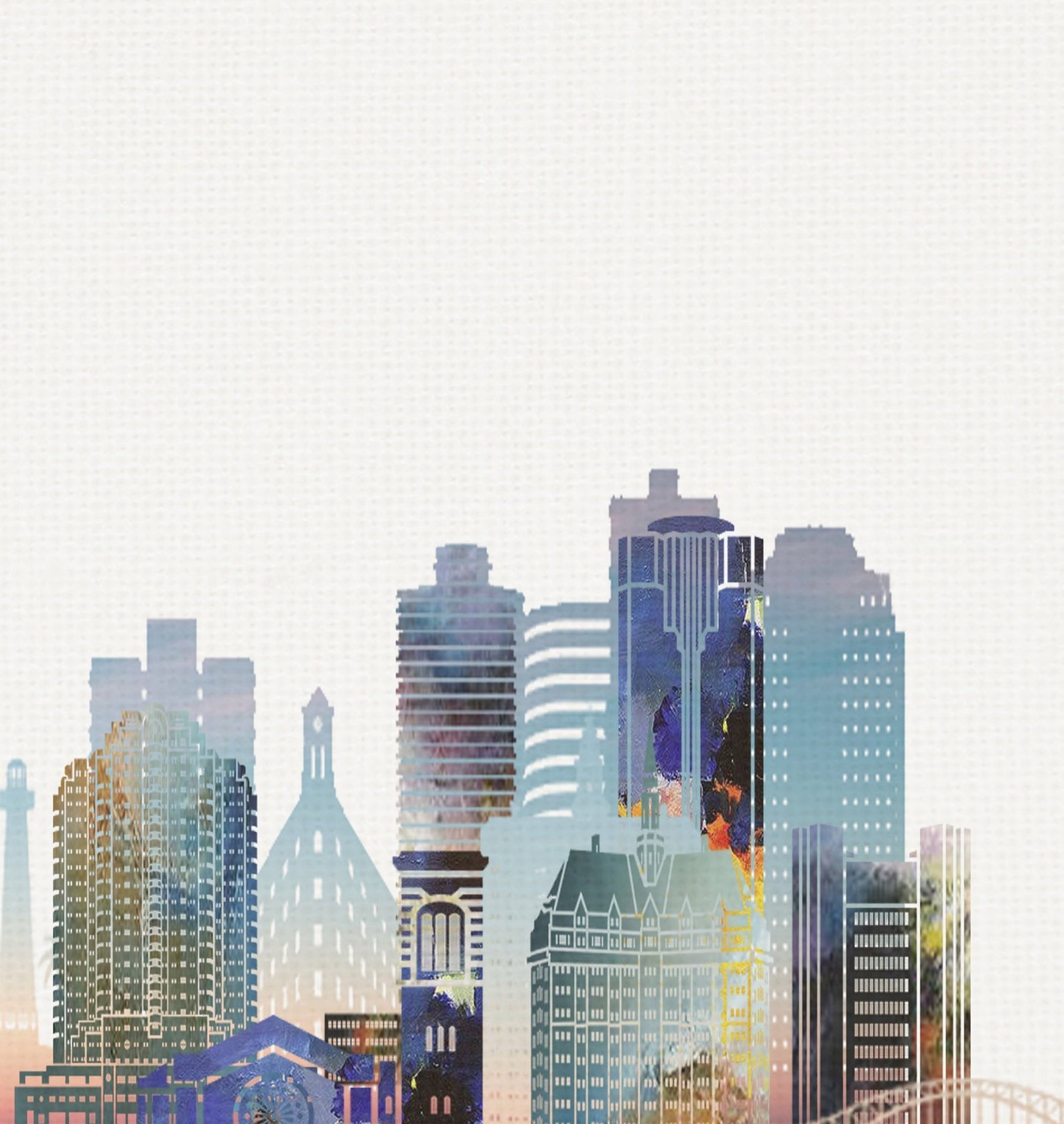 Long Beach Print Skyline Art Print Poster Modern Wall Art - Etsy