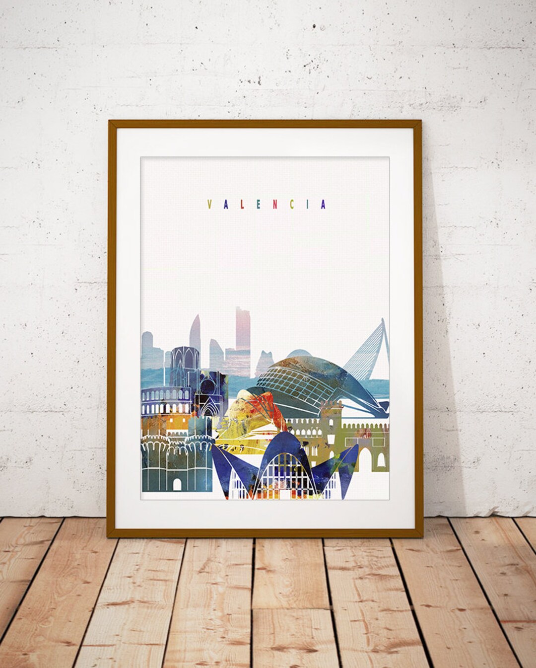 Valencia Print, Skyline Art Print, Poster, Modern Wall Art, New Home ...