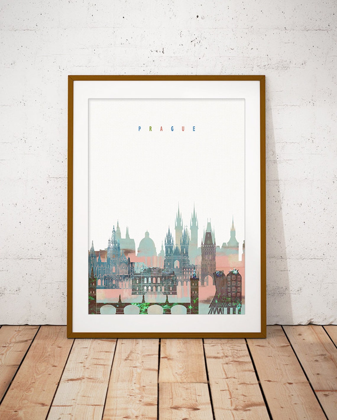 Prague Print Skyline Art Print Poster Modern Wall Art New | Etsy
