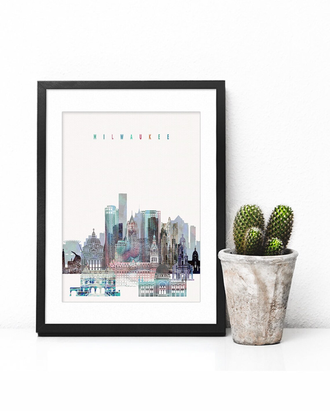 Milwaukee Print Skyline Art Print Poster Modern Wall Art - Etsy