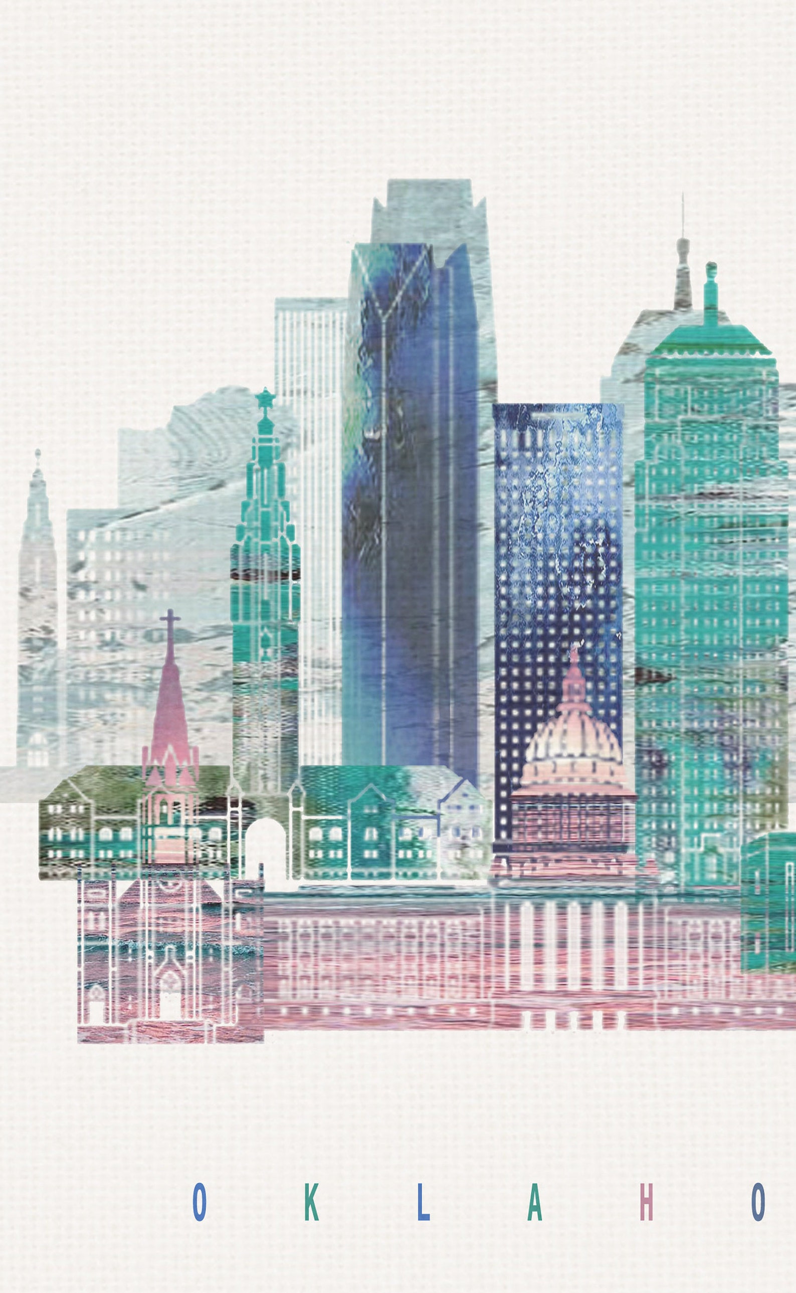 Oklahoma Print Skyline Art Print Poster Modern Wall Art | Etsy