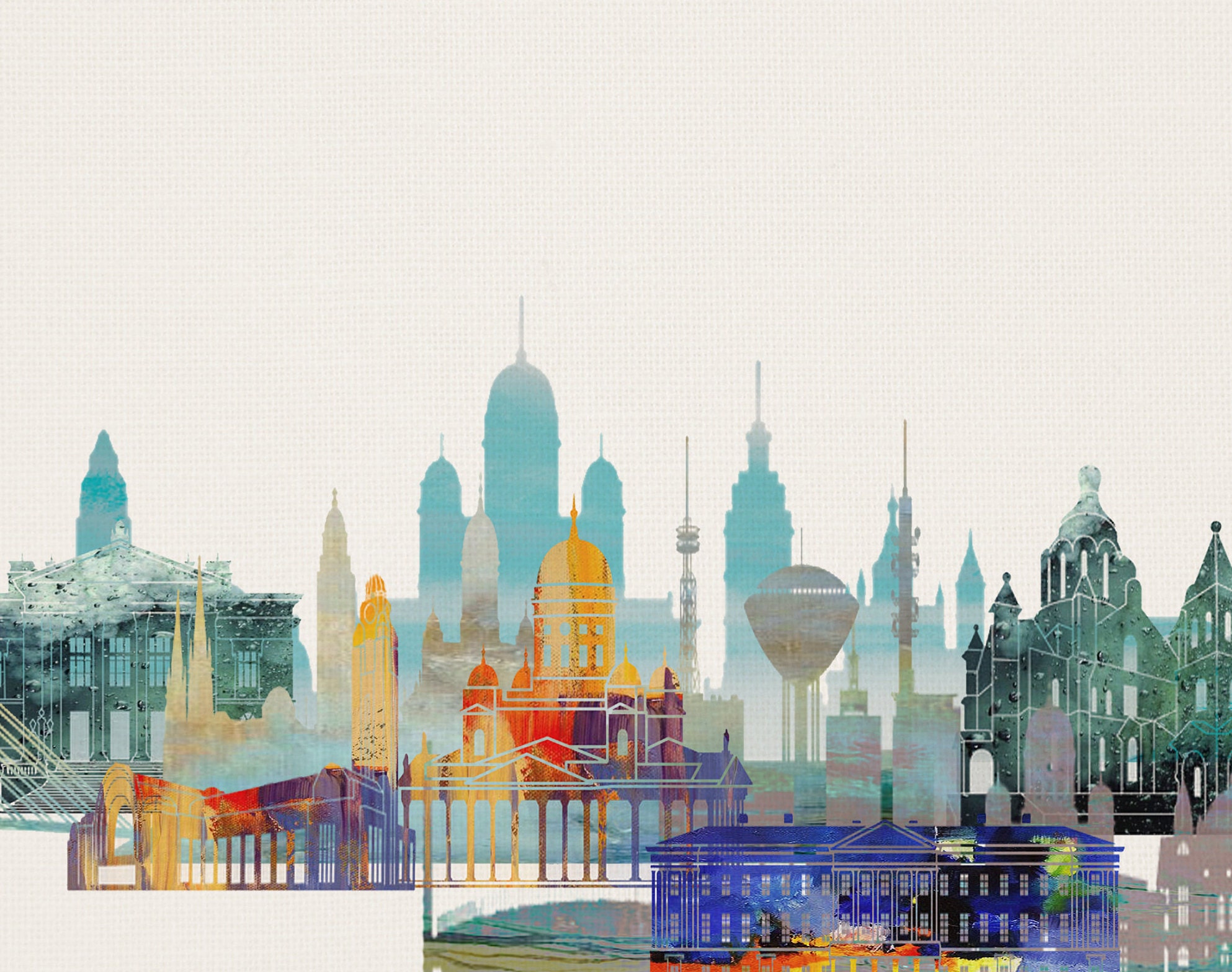 Helsinki Print Skyline Art Print Poster Modern Wall Art | Etsy