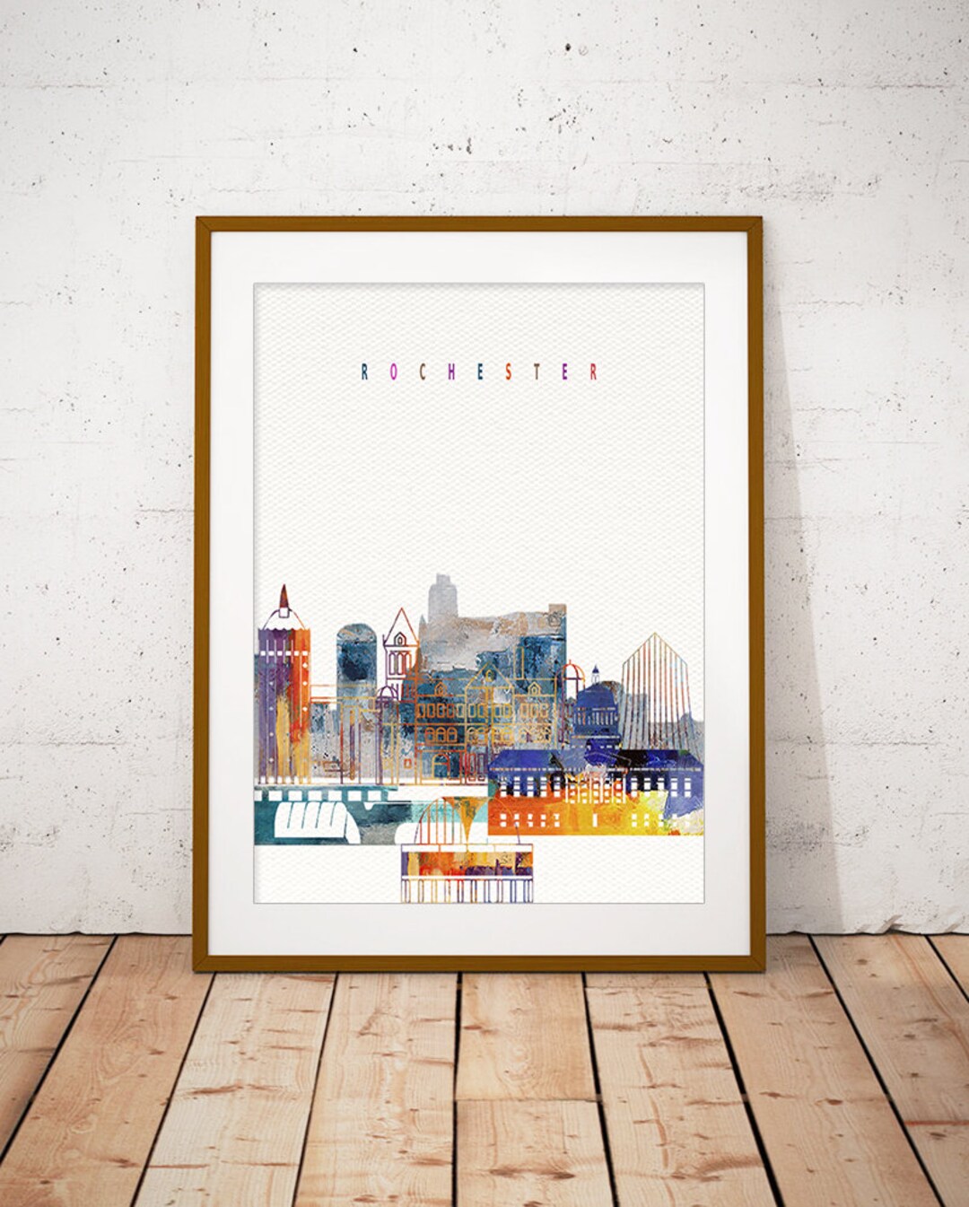 Rochester Print, Skyline Art Print, Poster, Modern Wall Art, New Home ...