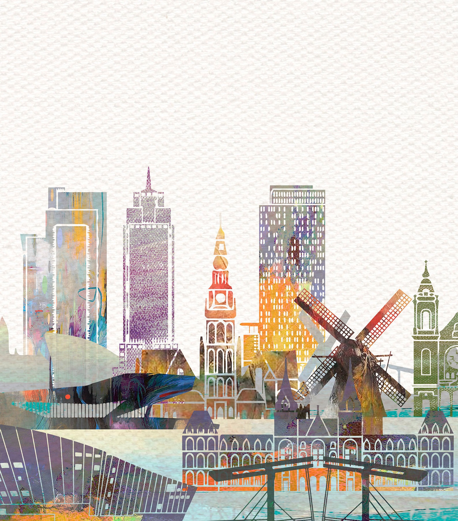 Amsterdam Print Skyline Art Print Poster Modern Wall Art - Etsy