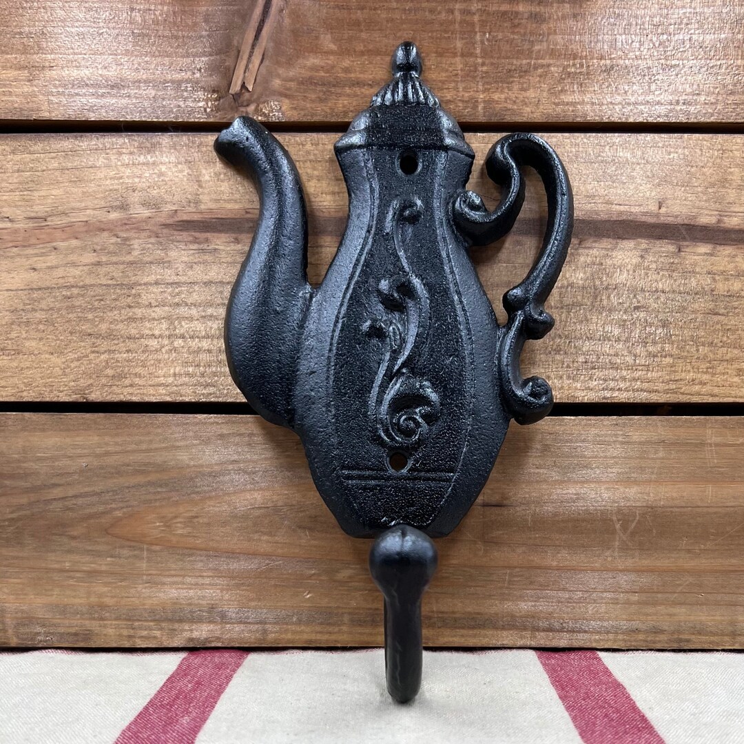Wall Mount Cast Iron Coffee Teapot Key Hook or Coat Hook - Etsy