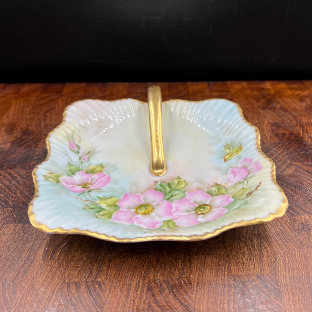 Vintage Beautifull Hand Painted Pink Floral Ring Trinket Dish - Etsy