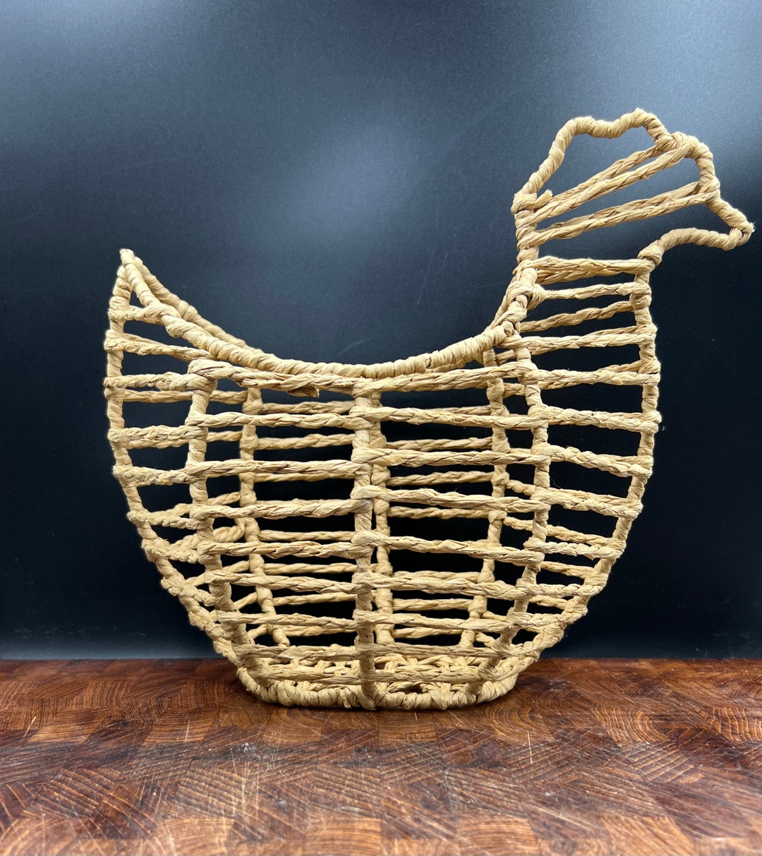 Vintage Style Country Wicker Wrapped Chicken Basket - Etsy