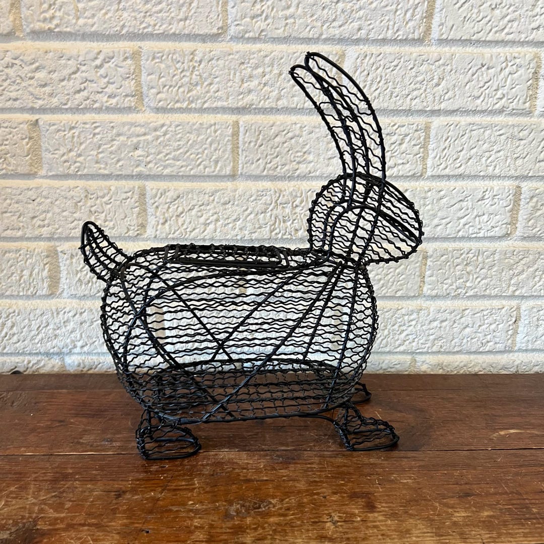 Twisted Black Wire Metal Rabbit Easter or Farmhouse Decor - Etsy
