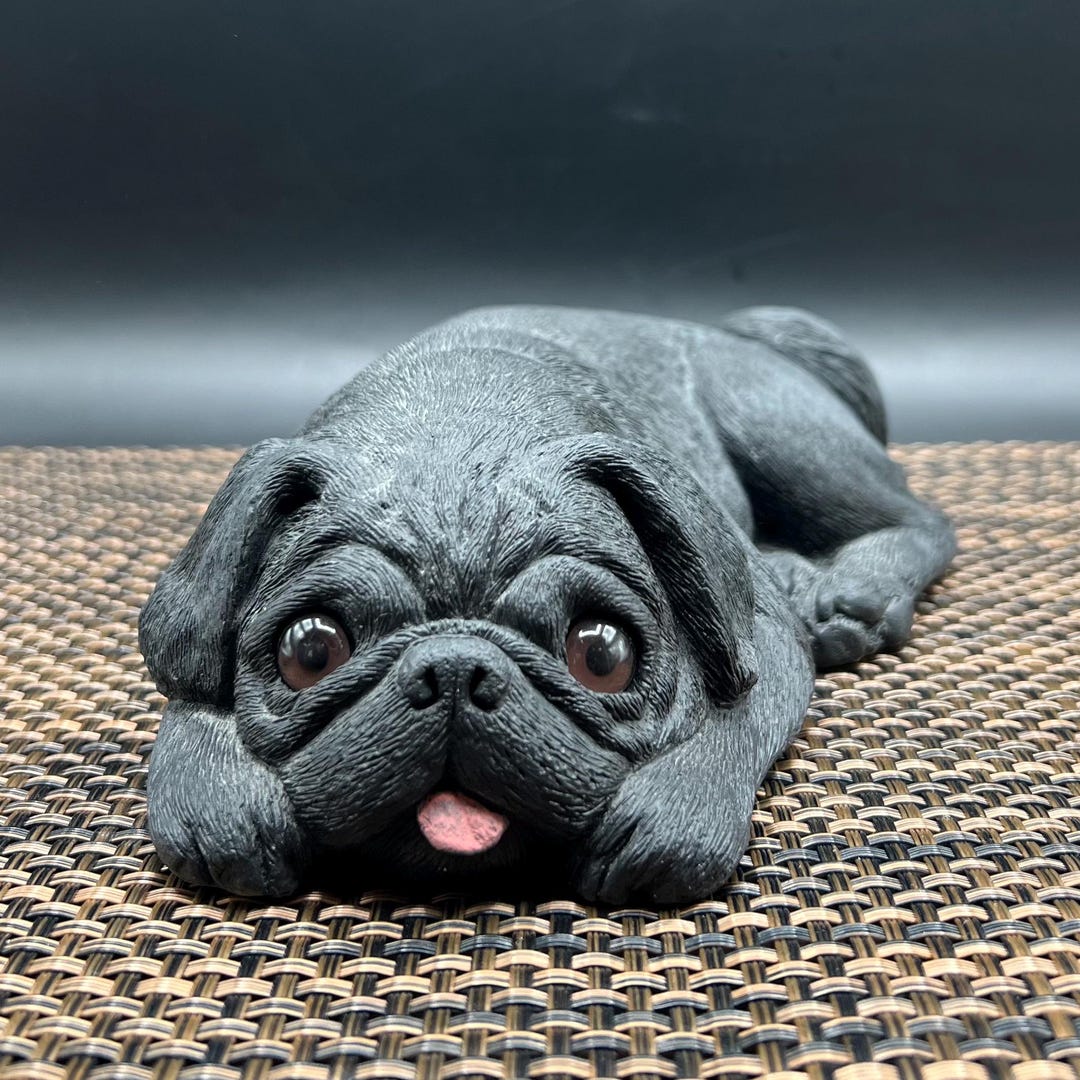 Vintage Classic 1982 Sandicast Black Pug Figure #151 - Etsy