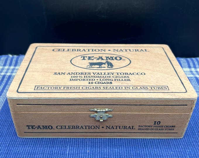 Vintage All Wood Cigar Box - Celebration - Natural TE-AMO - Etsy