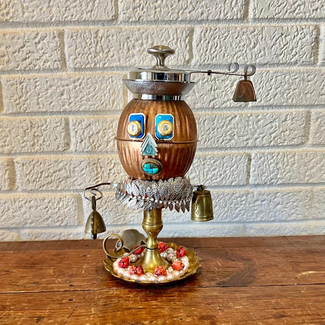 With Bells on Robot Reclaimed Found Objects Art - Etsy