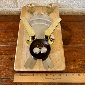 Junk Art Reclaimed Found Object Art Tin Metal Figure on Wood - Etsy