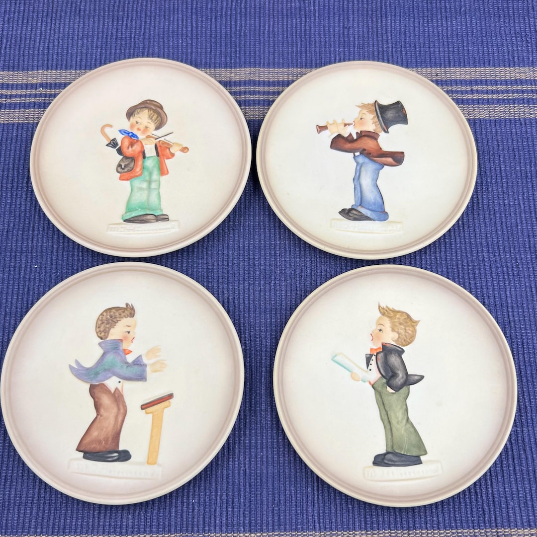Complete 4 Piece Set of 1980's Hummel Miniature Plates - Little Music ...