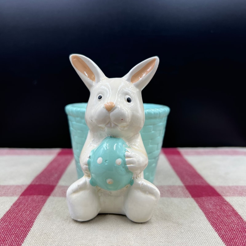 Rabbit Figure With Basket - Etsy