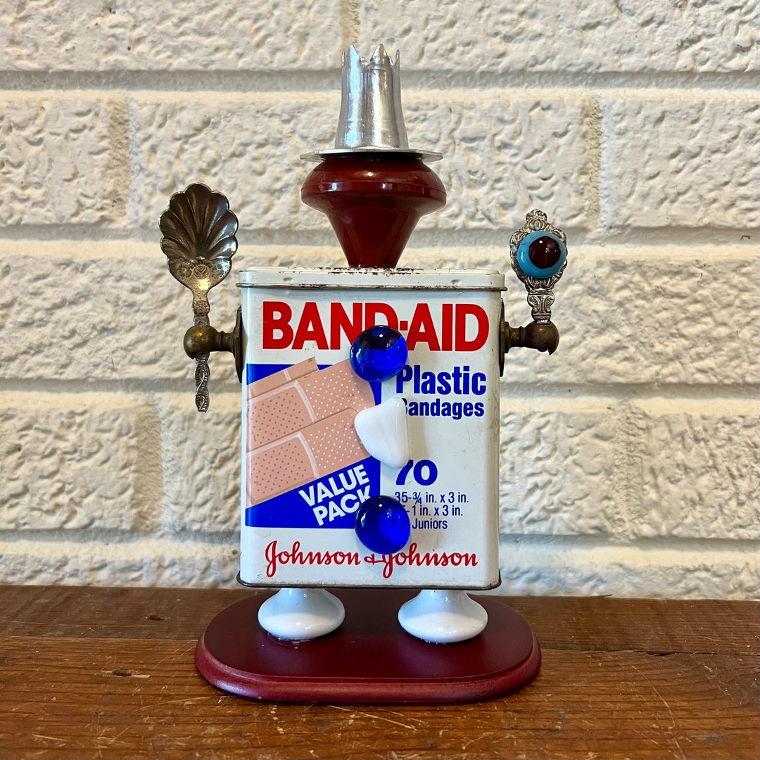 Band-aid Junk Art Reclaimed Found Object Art Tin Figure - Etsy