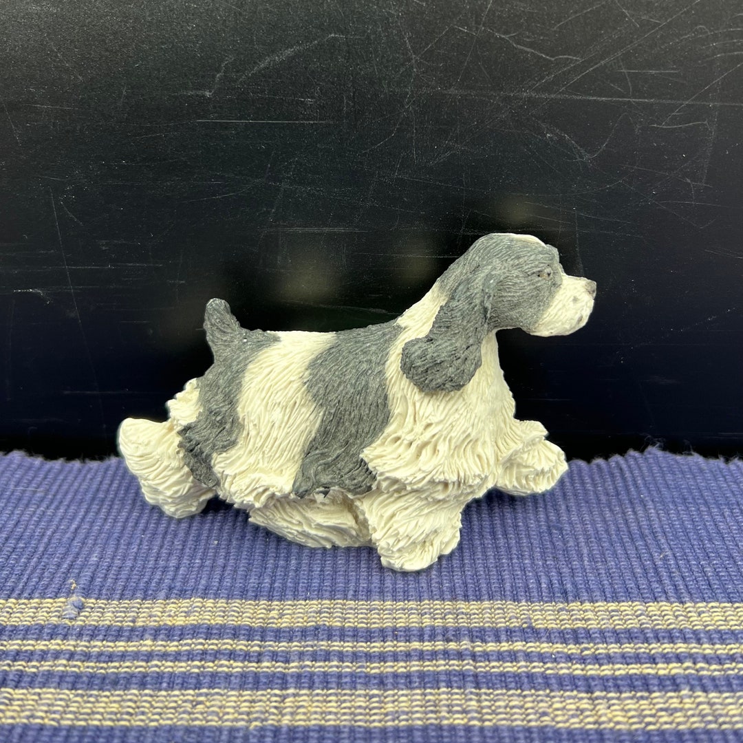 2004 Vintage Classic Sandicast Black and White Cocker Spaniel Dog ...