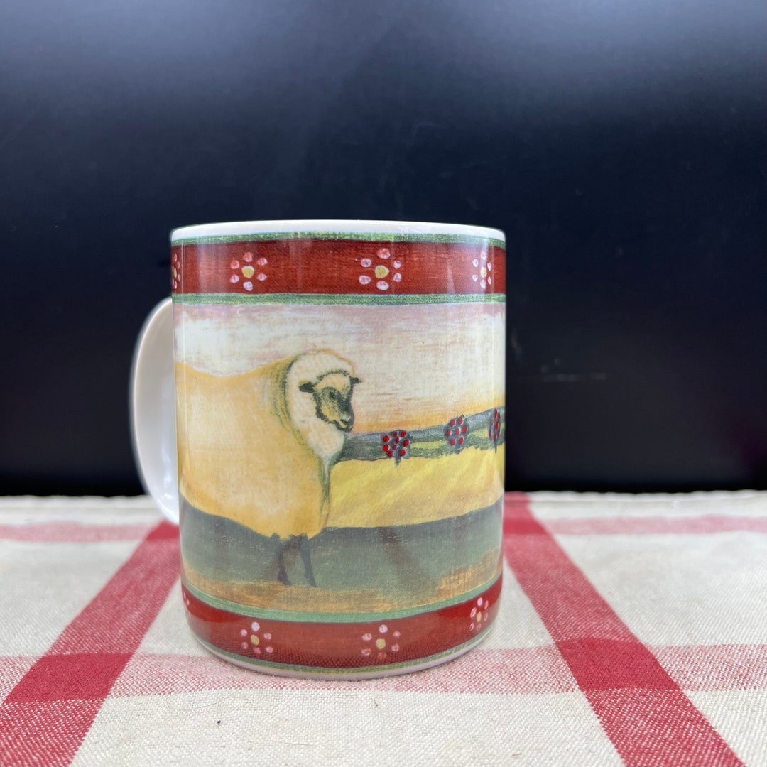 Vintage Country Farm Sheep Coffee Cup Mug From Block by Gear - Etsy