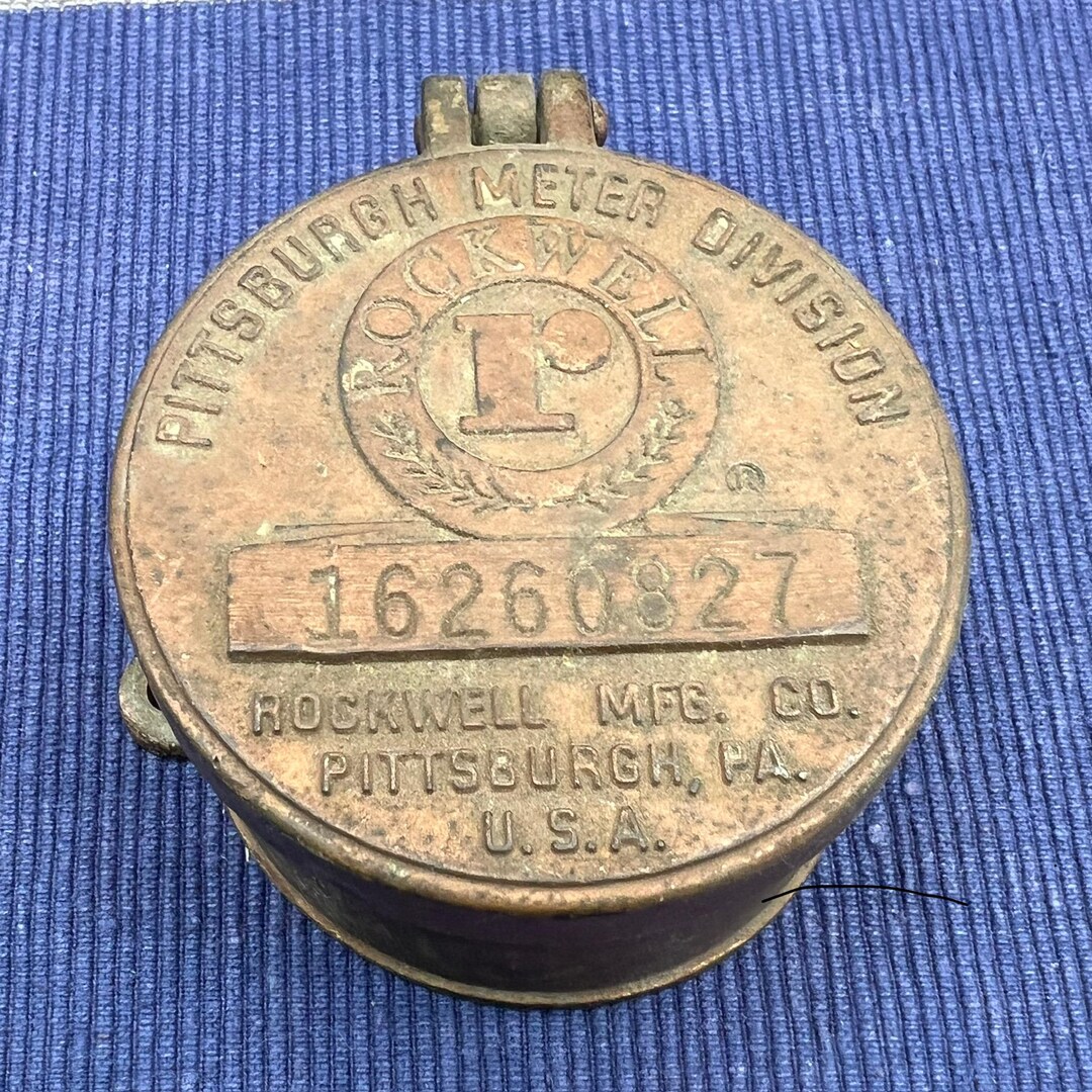 Vintage Brass or Bronze Rockwell Pittsburgh Meter Division Meter Cover ...