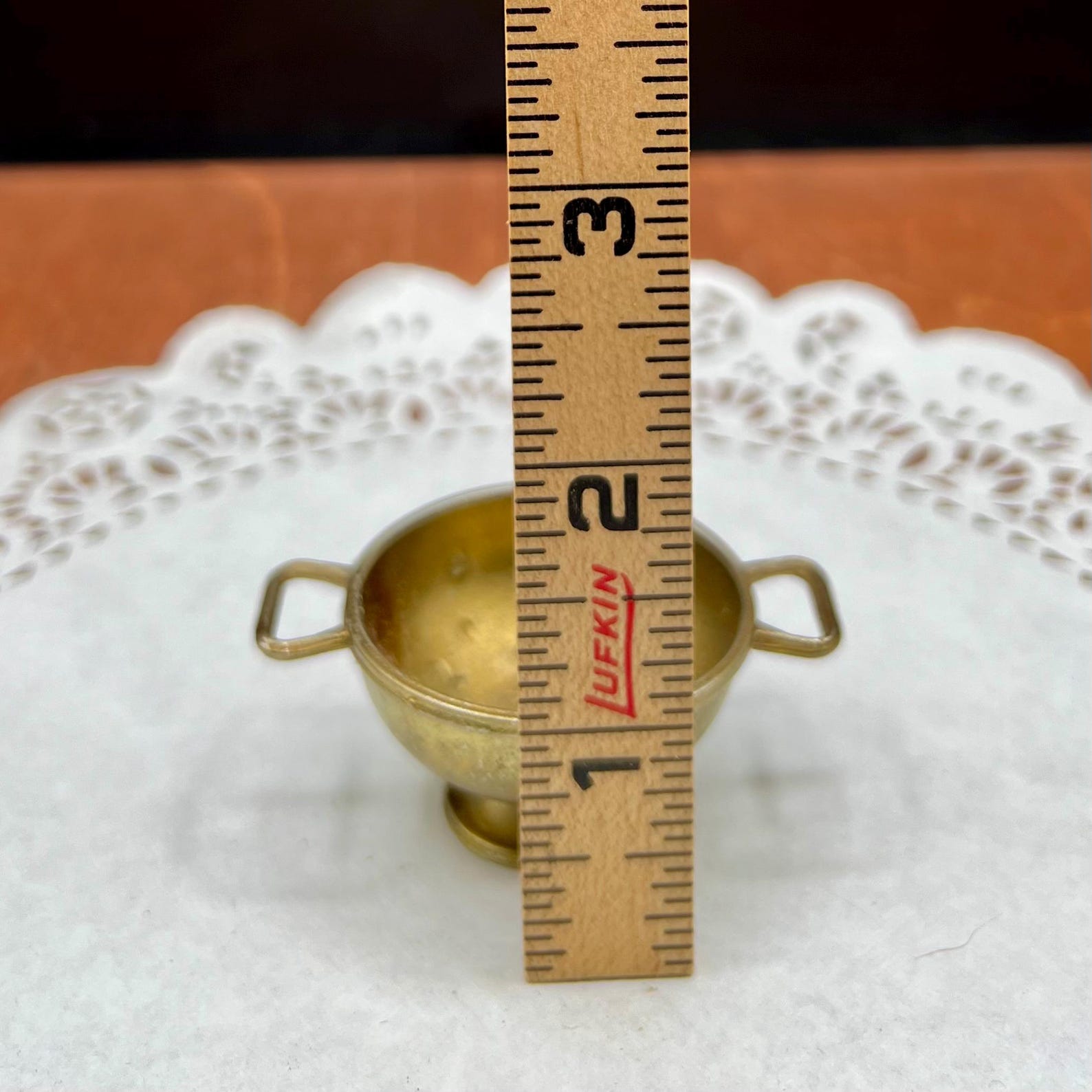 Lot 2 - Vintage Miniature 3 Piece Set of Brass Doll House Decor Items ...
